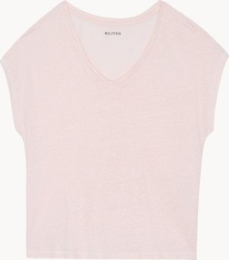 Kujten T-shirt en lin femme col V - T-Shirt Yasmina