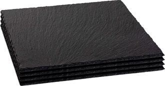 Argon Tableware Square Slate Serving Platters - 33cm - Pack Von 4