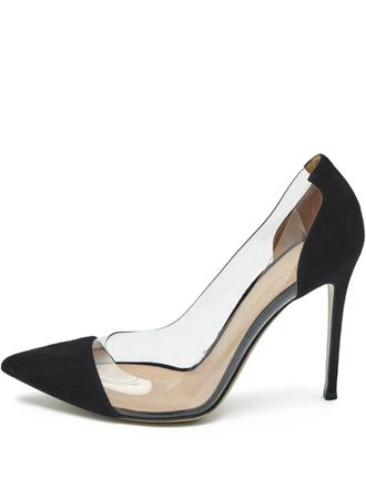 Gianvito Rossi Plexi Pumps aus Wildleder - Wei&szlig;