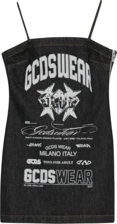GCDS Gcds, Femme, Robes, Noir, Taille: 38 FR History Printed Mini Dress