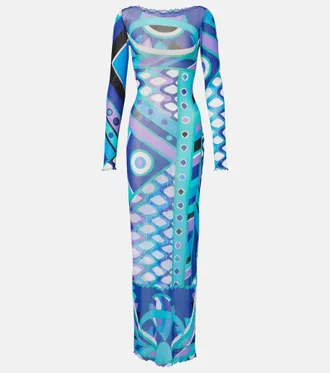 Pucci Robe longue Vivara en tulle