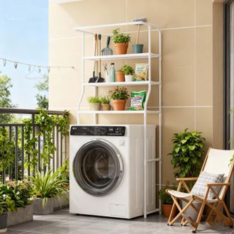 Generic &Uuml;ber den Regalen for Waschmaschine und Trockner: Vielseitige Badorganizer und Aufbewahrungsm&ouml;glichkeiten for Waschk&uuml;che/Badezimmer/W&auml;scheschrank (Schw