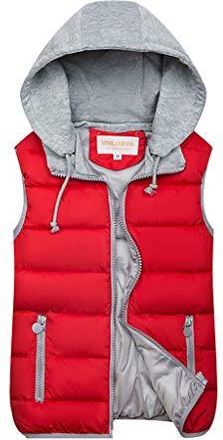 ZYUEER Doudoune Femme Hiver Chaud Femmes Veste a Capuche Sans Manche Gilet Pull Court Sweat &agrave; Capuche Zip