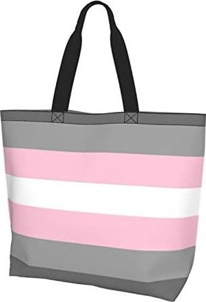 AOOEDM Demigirl Demi Girl Pride Sac &agrave; provisions r&eacute;utilisable en toile pour femme