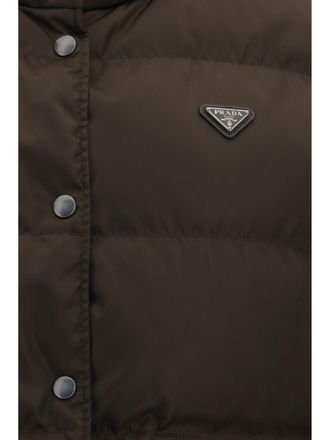 Prada Womens Down Gilet Re-Nylon Cacao Goose (inner) Blazers Jacket