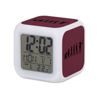 Fabulous Wecker W&uuml;rfel beleuchtet rot - Evolution Bogenschie&szlig;en Sport Athlet Bogensch&uuml;tze - 7,8 x 7,8 x 7,8 cm - Retro-Beleuchtung, mehrfarbig, LED