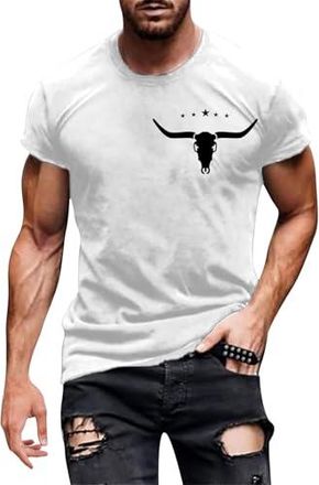 Generic T-shirts surdimensionn&eacute;s pour hommes, col rond, t-shirt oversize t-shirt ample haut long homme, v&ecirc;tements &agrave; th&egrave;me d&eacute;contract&eacute;s hauts basiques t-shirt 
