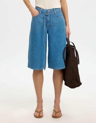Selected Short en jean - Bleu moyen denim