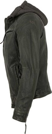 Jilani Lederjacke Sandoko Jilani Collection - Herren Lederjacke Kapuze Lammnappa dunkelgr&uuml;n