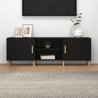 vidaXL Meuble tv Noir 150x30x50 cm Bois dingénierie Vidaxl