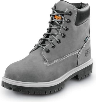 Timberland 6IN Direct Attach, Mens, Grey, Steel Toe, EH, WP/Insulated, MaxTrax Slip-Resistant Work Boot (9.5 M)