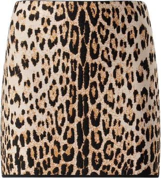 Roberto Cavalli Femme, Jupes, Brun, Taille: 40 FR Minijupe avec imprim&eacute; peau de jaguar