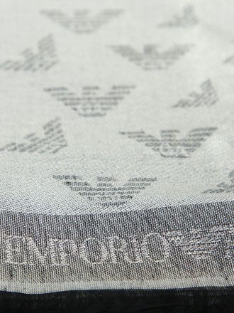Emporio Armani Logo-Jacquard Scarf - Grey