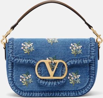 Valentino Garavani Schultertasche Alltime Medium aus Denim