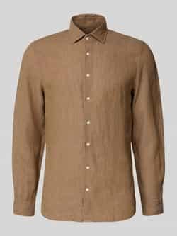 Seidensticker Slim Fit Business-Hemd aus Leinen mit Kentkragen