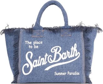 MC2 Saint Barth Femme, Sacs, Bleu, Taille: ONE Size Vanity Denim Tote