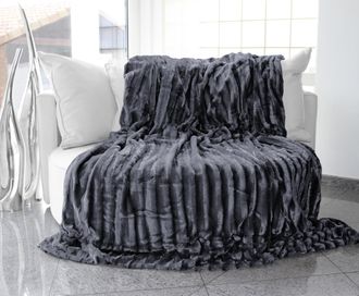 Brandsseller Kuscheldecke Fellimitat doppelseitig XXL 220x240 cm - Flauschige Kunstfelldecke Sofa & Bett, warme Luxus Wohndecke, weich & gemütlich - 100% Polyester