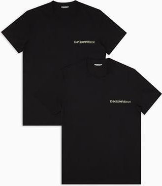Emporio Armani Core Logoband Crew Neck 2-Pack T-Shirt, Noir/Noir, XL Hommes
