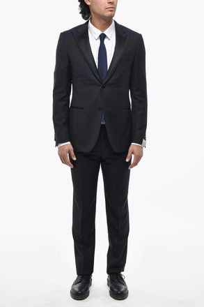 Corneliani Anzug aus reiner Schurwolle mit Spitzenrevers aus Satin Corneliani