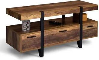 IDMarket Meuble TV 113 cm Austria avec tiroirs Bois Pieds épingle