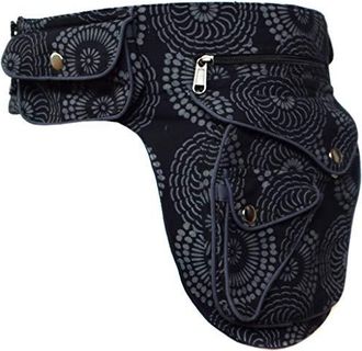 Gheri Sac Banane de Voyage en Coton - Little Kathmandu - Noir - Taille Unique