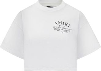 Amiri Femme, Tops, Blanc, Taille: 40 FR Arts District Cropped Tee
