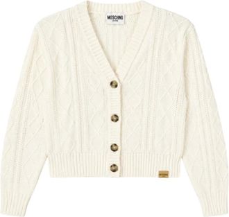 Moschino Femme, Pulls, Beige, Taille: 40 FR Cardigan en maille torsad&eacute;e