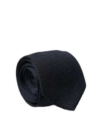 Dolce & Gabbana Dark Blue Solid Silk Adjustable Men Necktie Tie