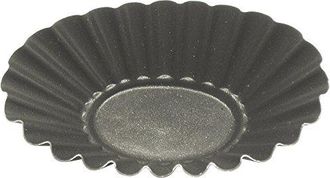 Vespa 200546 Ovale gelockte Formen, antihaftbeschichtet, Anthrazit, 9 cm, Aluminium, 6 Stück
