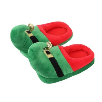 Holibanna Weihnachtselfen Hausschuhe Weiche Warme Hausschuhe Weihnachten Niedlich Pl&uuml;sch Santa Indoor Gem&uuml;tliche Weiche Fleece Pl&uuml;sch Str&uuml;mpfe Stuffers Gr&uuml;n