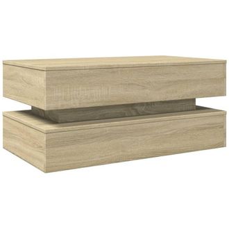 vidaXL Table basse avec lumi&egrave;res led ch&ecirc;ne sonoma 90x50x40 cm Vidaxl