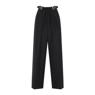Loewe Femme, Pantalons, Noir, Taille: 36 FR Belted Pantalons