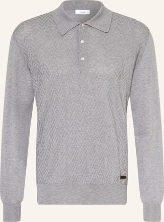 Eton Strick-Poloshirt grau