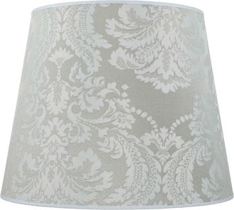Licht-Erlebnisse XL Lampenschirm Stoff in Silber für Stehlampen Wohnzimmer H:30 cm E27 blendarm wohnlich konischer Leuchtenschirm WILLOW