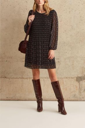 Gerard Darel Robe pliss&eacute;e &agrave; petites fleurs - JANELLE - Noir