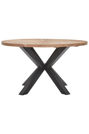 Livetastic Esstisch, Schwarz, Akazie, Holz, Metall, Akazie, vollmassiv, Holz, rund, Sternfu&szlig;, 130x76x130 cm, Esszimmer, Tische, Esstische, Esstische rund