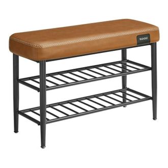 Vasagle Vasagle - ekho Collection - Banc &agrave; Chaussures, Banc de Rangement, Meuble dEntr&eacute;e, pu avec Coutures, Style Moderne Mi-si&egrave;cle, Charge 135 kg, 30 x 80