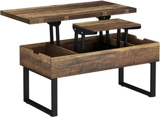 Vicco Couchtisch Lifty, Eiche rustikal, 100 x 50 cm mit Liftfunktion