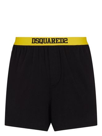 Dsquared2 boxer en coton m&eacute;lang&eacute; &agrave; logo imprim&eacute; - Noir