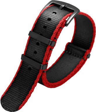 Generic Hochwertiges 20-mm-22-mm-Sicherheitsgurt-Uhrenarmband aus Nylon f&uuml;r 007 Military-gestreifte Ersatzm&auml;nner