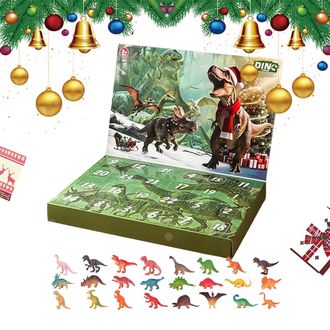 Generico Dinosaurier-Countdown-Set: Lustige Weihnachtsadventskollektion, niedliche festliche Figuren, dekoratives Spielzeug f&uuml;r saisonale Ausstellungen | Idee 