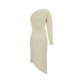Federica Tosi Asymmetrisches One-Shoulder Midikleid - - Dresses - Damen - Beige - XS