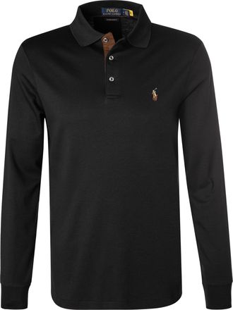 Polo Ralph Lauren Herren Polo-Shirt schwarz Baumwoll-Jersey Slim Fit