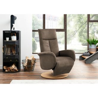 Sit&more home24 Relaxsessel Nesebar I Braun Microfaser Flavie Manuelle Verstellung ohne Aufstehhilfe/Relaxfunktion 75 x 112 x 82cm