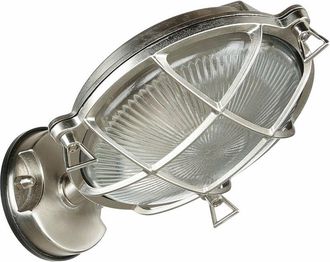 Licht-Erlebnisse Au&szlig;enwandlampe Maritim E27 IP64 Messing Glas massiv rostfrei Wandleuchte Au&szlig;enleuchte