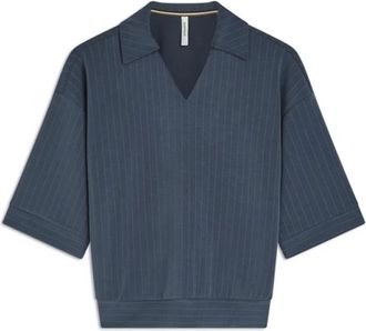 Summum Femme, Tops, Bleu, Taille: 42 FR Top Pinstripe Scuba