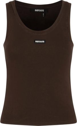 Rotate Rotate Birger Christensen, Femme, Tops, Brun, Taille: 42 FR Basic Tank Top