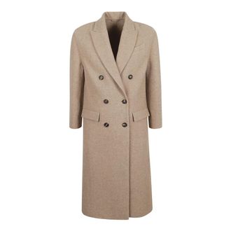 Brunello Cucinelli Zweireihiger Mantel - - Coats - Damen - Braun - S