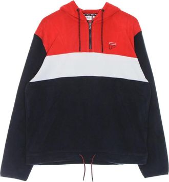 Fila Half Zip Hoodie Schwarz/Rot/Wei&szlig; - - Sweatshirts & Hoodies - Herren - Mehrfarbig - XL