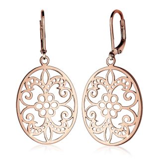 Elli Ohrringe Damen Ornament Floral Verspielt in 925 Sterling Silber Ros&eacute;vergoldet